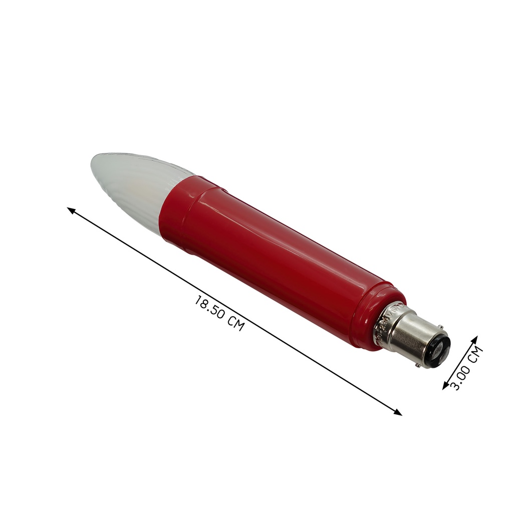 ZEAZON หลอดเทียนไฟฟ้าชนิดLED 1W หลอดยาว18.5ซม ขั้วเขี้ยว สีแดง/สีเหลือง/สีแดงลายมังกร/สีเหลือง ...