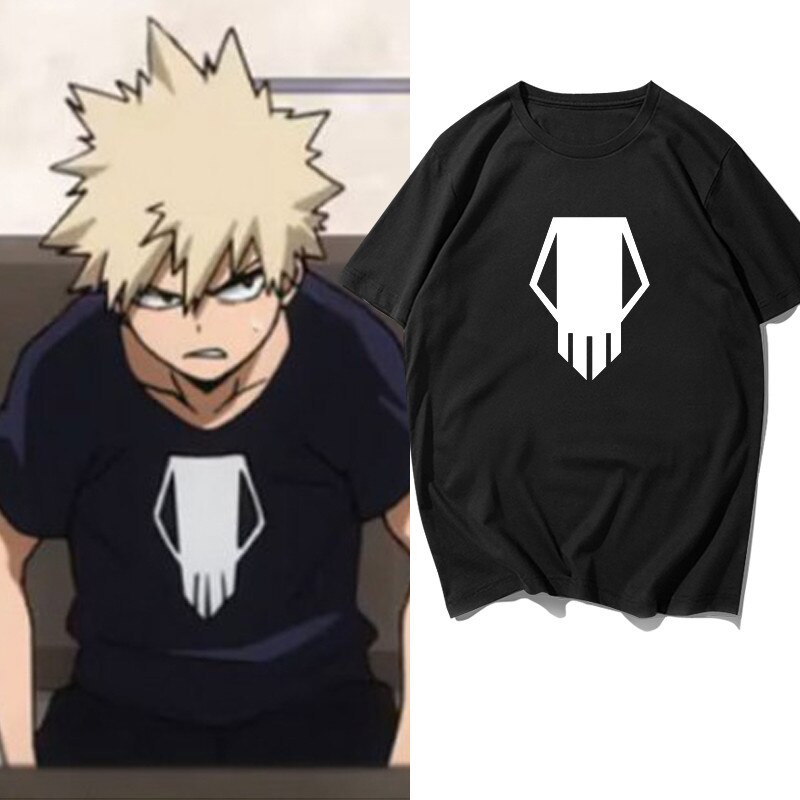 My Hero Academia Bakugo Katsuki เสื้อยืดผู้ชายแฟชั่นการพิมพ์ Streetwear ...