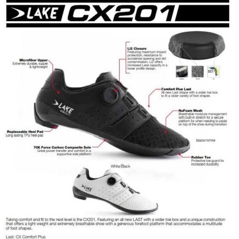 รองเท้าเสือหมอบ Lake CX201 รองเท้าหน้ากว้าง | Shopee Thailand