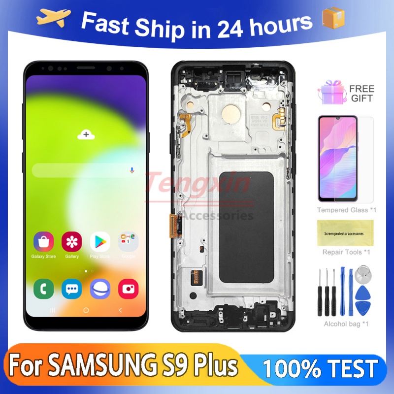 S9+ หน้าจอสัมผัสดิจิทัล LCD TFT 100% คุณภาพสูง พร้อมกรอบ สําหรับ Samsung Galaxy S9 Plus G965 ...