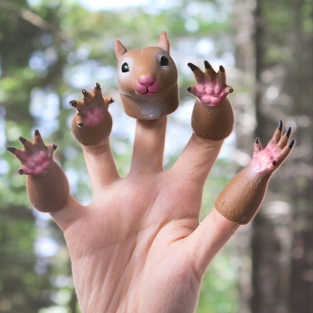 Handi Squirrel Finger Hand Puppet Novelty Toys Finger Doll Props Animal ...