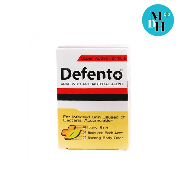 Defento Soap ดีเฟนโต้ สบู่ ขจัด กลิ่นตัว เชื้อโรค สิวที่หลัง ผดผื่น ...