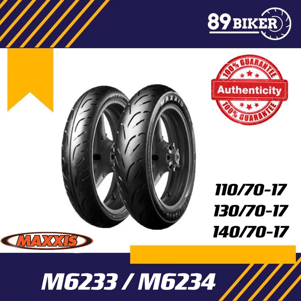 MAXXIS M6233,M6234 ไม่ใช้ยางใน ขอบ17 ยางรถมอเตอร์ไซค์สำหรับ CBR, NINJA300, M-SLAZ, R3, R15, MT03 ...