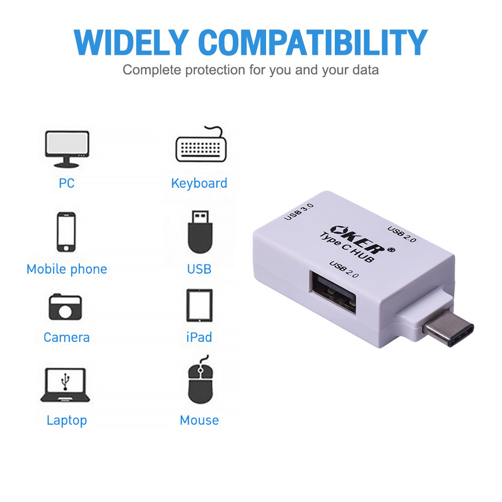 ตัวแปลงOKER TH-006 TYPE-C หัวเสียบ Type-C ตัวแปลงหัวUSBเป็นtype-c แปลง ...