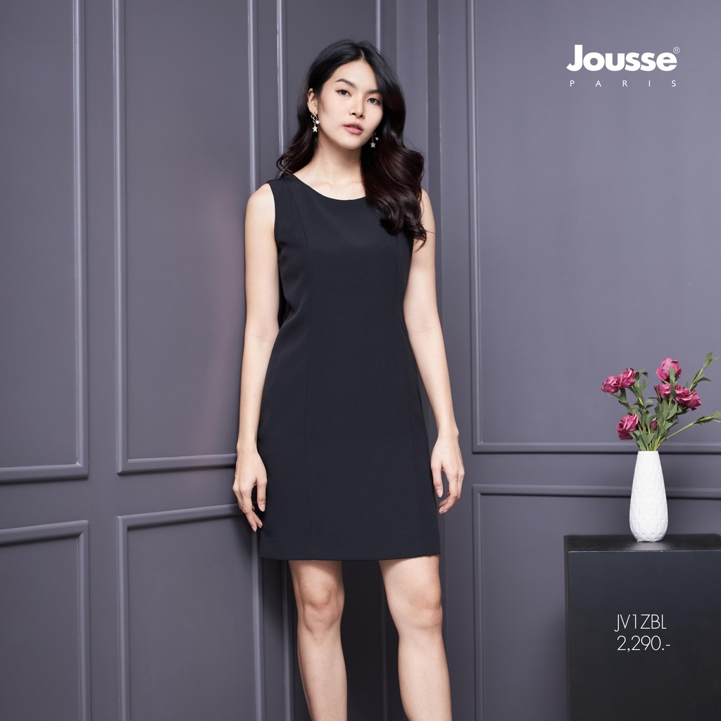 Jousse ชุดเดรส ทำงานแขนกุด สีดำ ทรงสอบเข้ารูป ความยาวสุภาพ (JV1ZBL ...