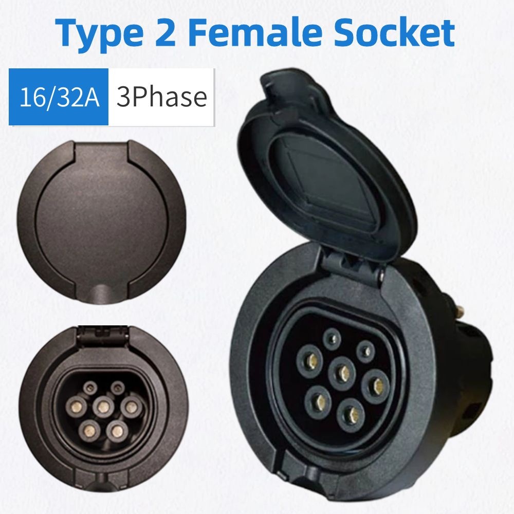 Type 2 Female Connector Outlet Three Phase 32Amp IEC 62196-2 Electric ...
