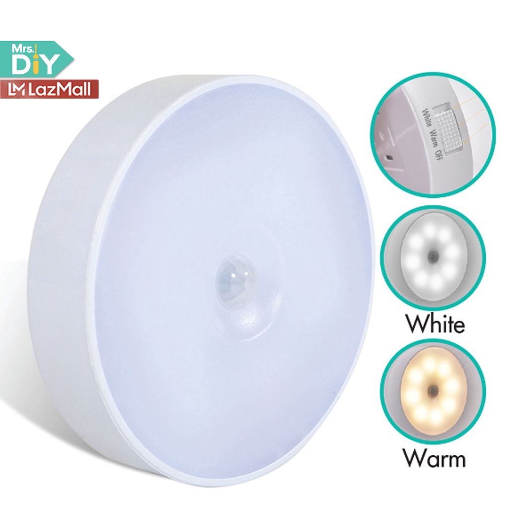 MRS.DIY ไฟเซ็นเซอร์ โคมไฟ LED ไร้สาย ชาร์จ USB เซนเซอร์ตรวจจับ ...