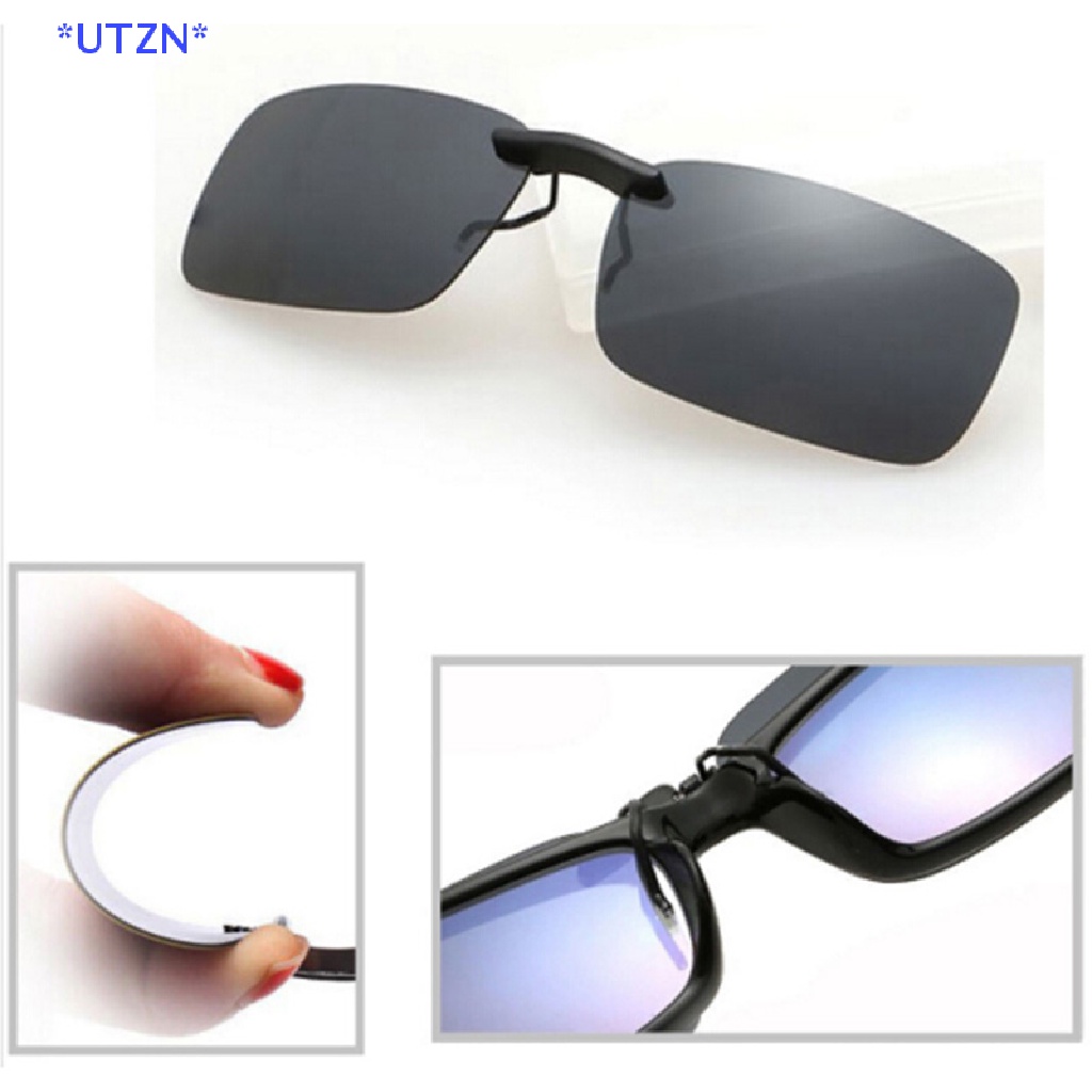 UTZN> Polarized Clip On Driving Glasses Sunglasses Day Vision UV400 ...