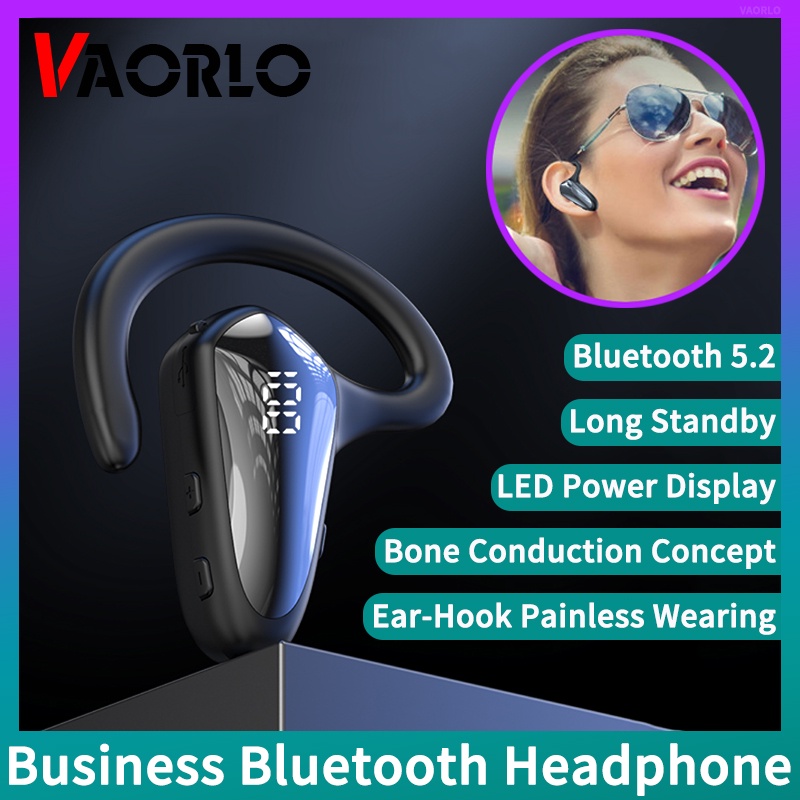 VAORLO หูฟังไร้สายแบบสปอร์ต Bone Conduction Concept หูฟัง EarHook ไม่เจ็บปวดสวมใส่จอแสดงผล LED ...