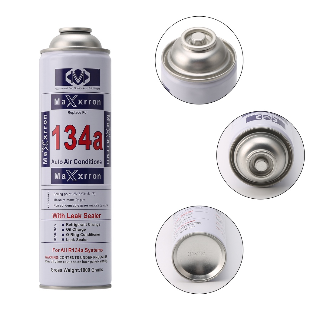 น้ำยาแอร์ R134A, refrigerant1กระป๋อง 1000g+พร้อมวาล์วหัวเปิดปิดน้ำยา ...
