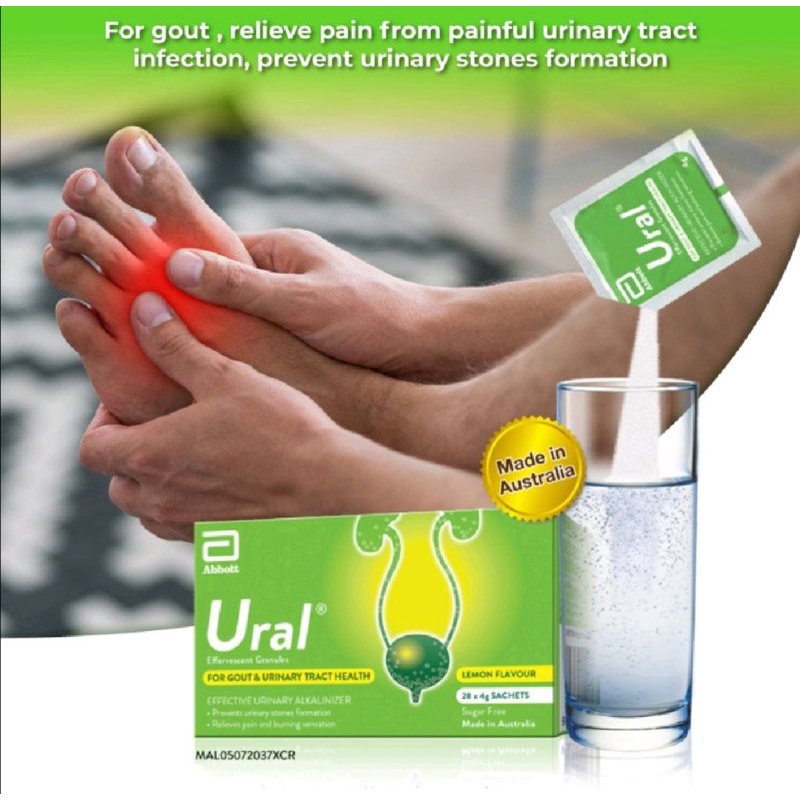 Ural Effervescent Granules (28x4g) sachets (exp 02/2026) | Shopee Thailand