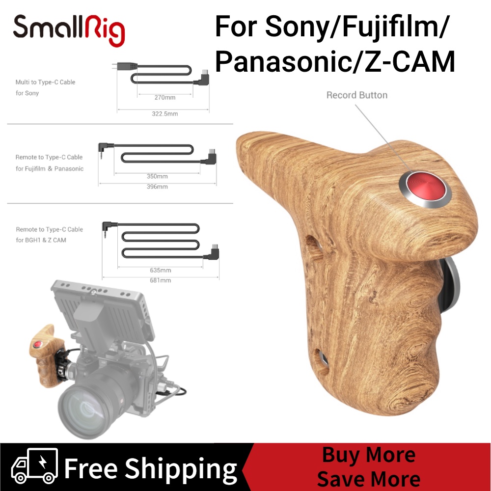 SmallRig Rosette Side Handle with Record Start/Stop Remote Trigger For ...