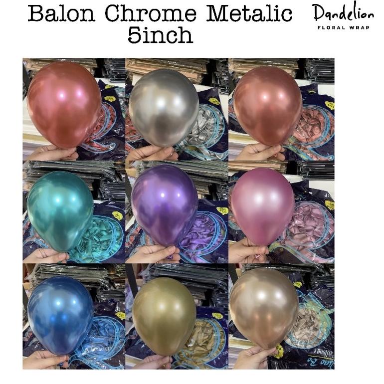 [Code](G11O)♫♪ ลูกโป่งโครเมี่ยมเมทัลลิก ขนาด 5 นิ้ว สําหรับตกแต่งช่อ ...