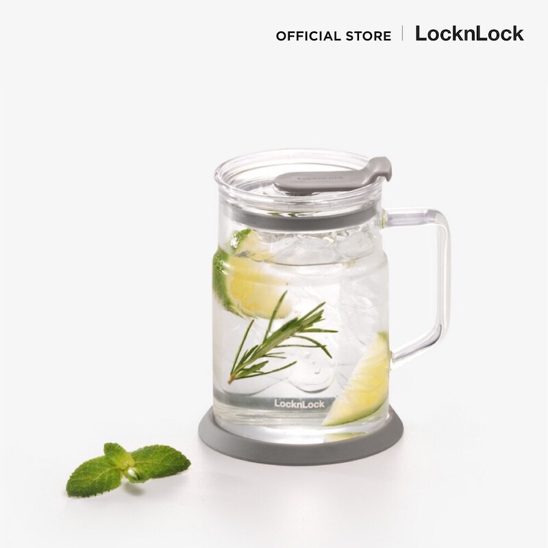 LocknLock แก้วน้ำมีหูพร้อมฝา Metro Glass Mug รุ่น LLG6000 | Shopee Thailand