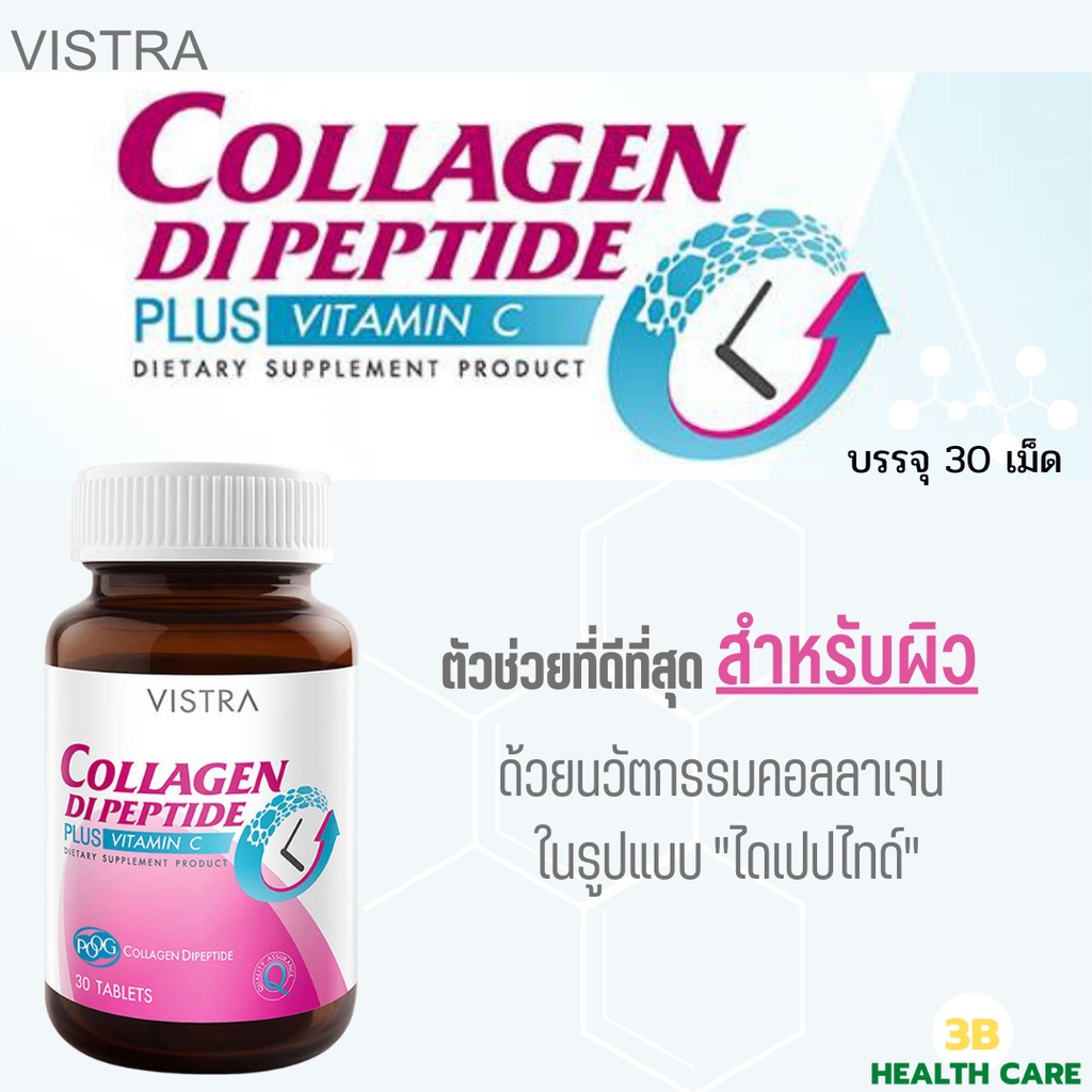 VISTRA COLLAGEN DIPEPTIDE PLUS VITAMIN C:คอลลาเจนในรูปแบบไดเปปไทด์ดูดซึมเร็วเพื่อผิวอ่อนเยาว์ ...
