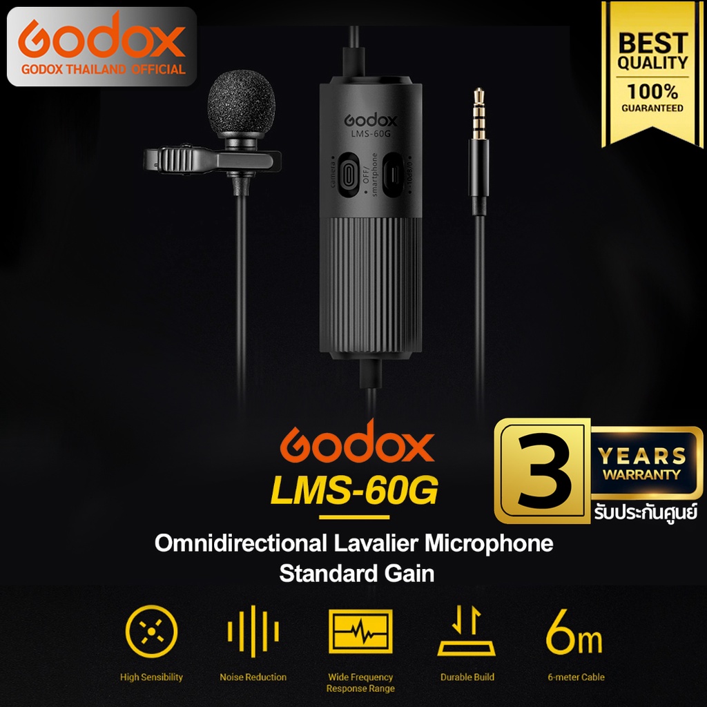 Godox Microphone LMS-60G Dual Omnidirectional Lavalier ( Camera ...