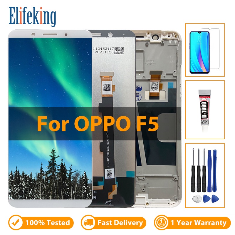 อะไหล่หน้าจอสัมผัส LCD 6.0 นิ้ว แบบเปลี่ยน สําหรับ OPPO F5 F5 Youth ...