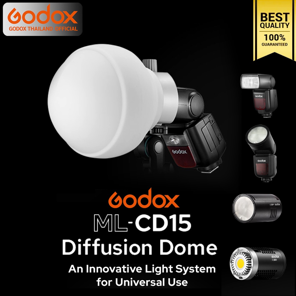 Godox Softbox ML-CD15 Collapsible Diffusion Dome Kit สำหรับ แฟลชหัวเหลี่ยม แฟลชหัวกลม, แฟลช และ ...