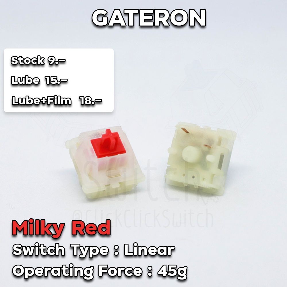 [ของพร้อมส่ง] Gateron Milky Red [Linear 45g] สั่ง Stock / Lube / Lube ...