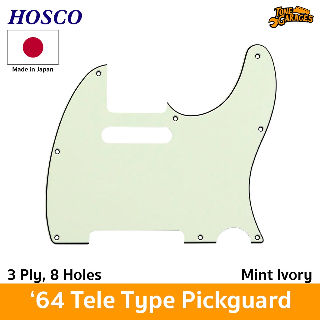 Hosco '64 Telecaster Pickguard 3 ply 8 hole Mint Ivory Made in Japan | Shopee Thailand