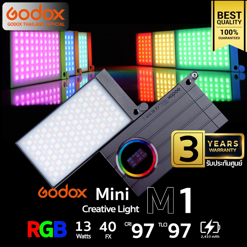 Godox LED M1 RGB 13W 2500-8500K 2410mAh - รับประกันศูนย์ Godox Thailand ...