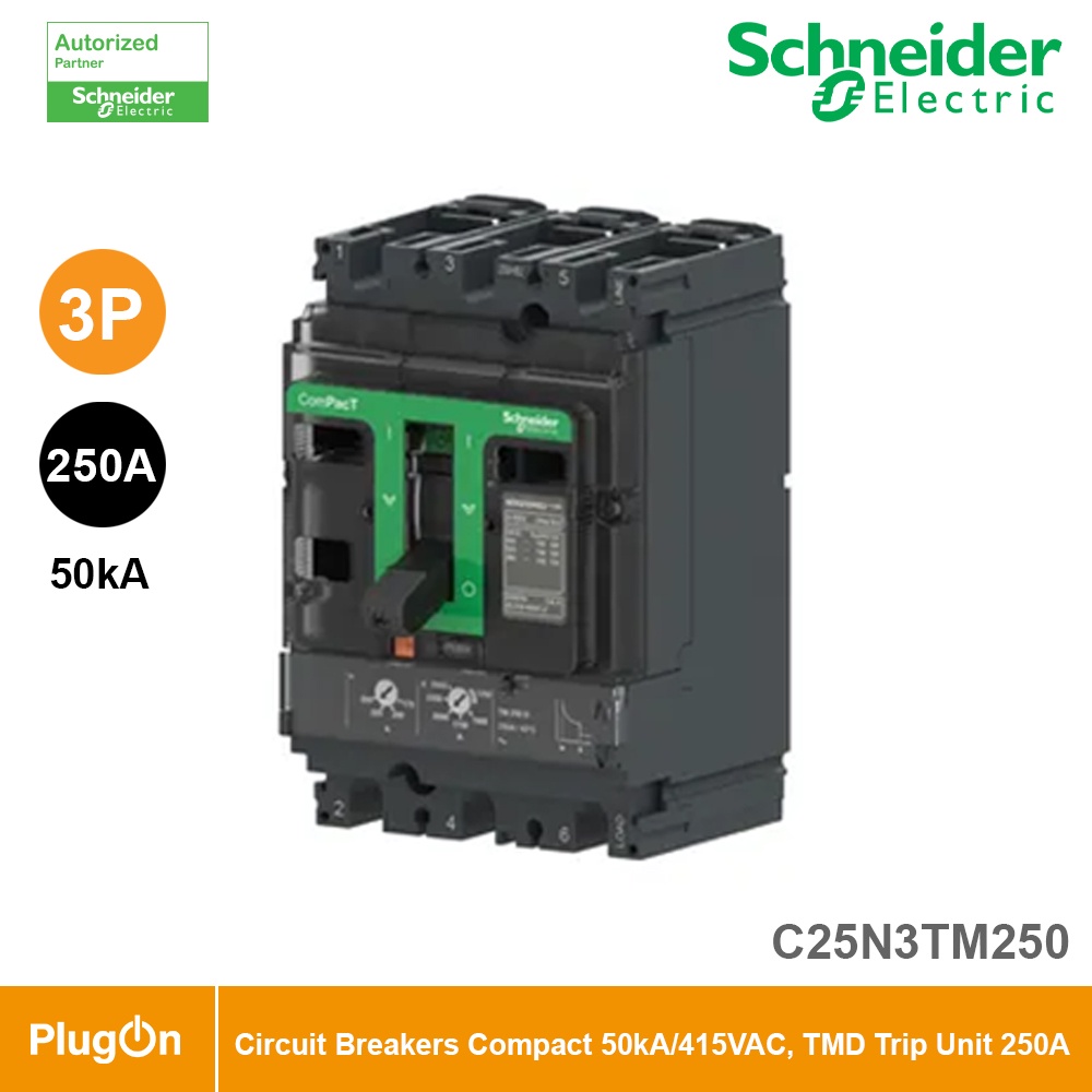 Schneider Circuit Breaker ComPacT NSX250N 50kA/415VAC 3P TMD trip unit ...