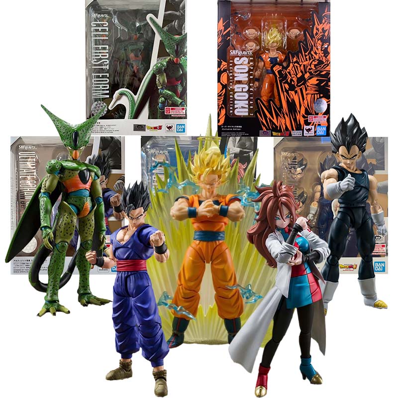 Bandai Genuine Dragon Ball Anime Figure Shf Super Hero Son Gohan Goku ...