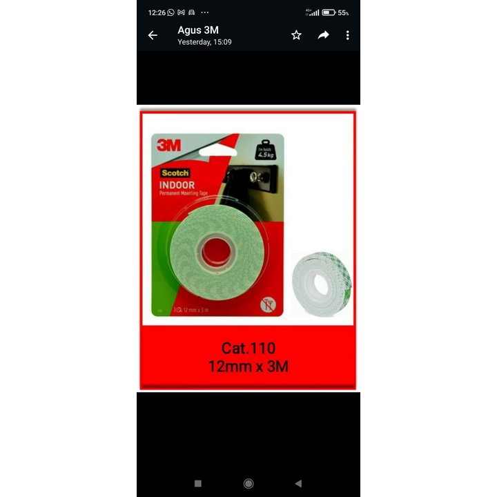 เทปคู่ 3M 110-3B สก๊อตช์ ติดตั้ง (12mm x 3M) 3.5Kg | Shopee Thailand