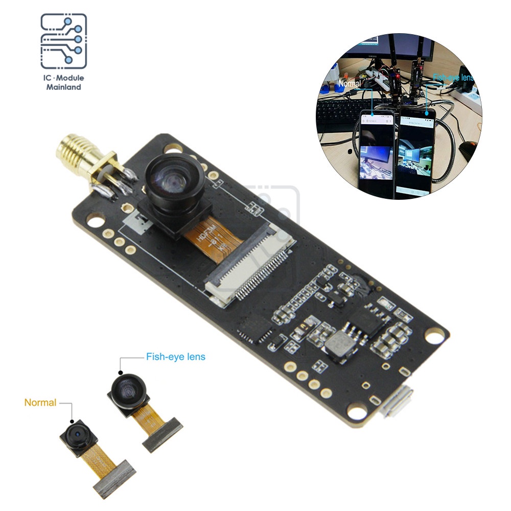 ESP32-CAM OV2640 Fish Eye Lens Camera Module SMA WiFi 3dbi Antenna 0.91 ...