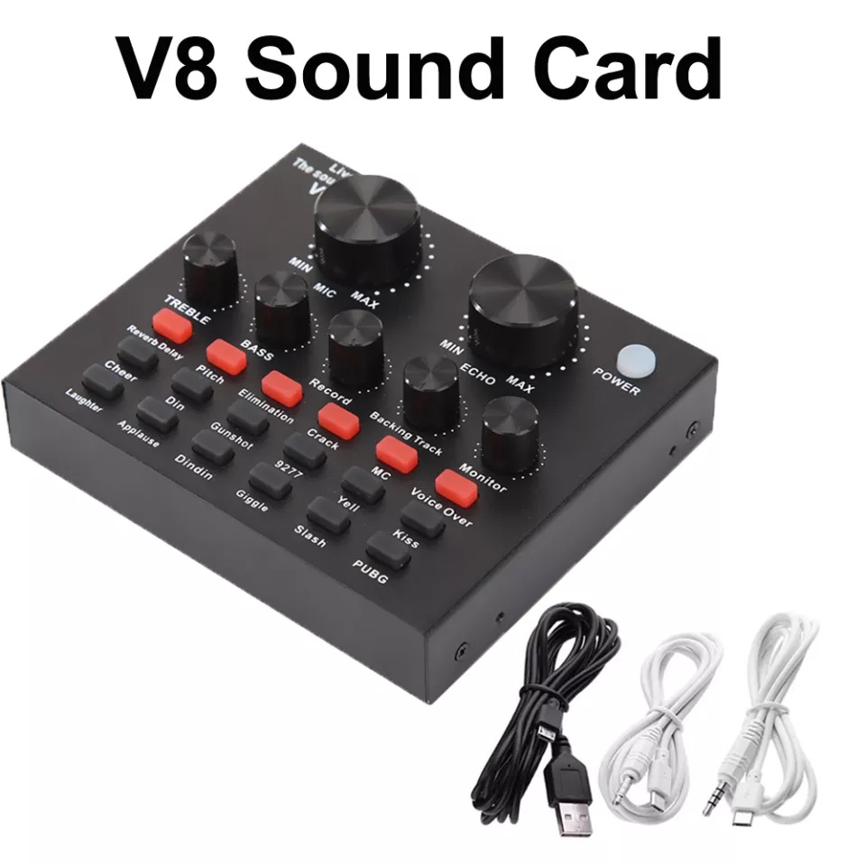 ซาวด์การ์ดเสียงV8 Sound card มีบลูทูธเกรดAซาวด์การ์ดเสียงV8 | Shopee ...