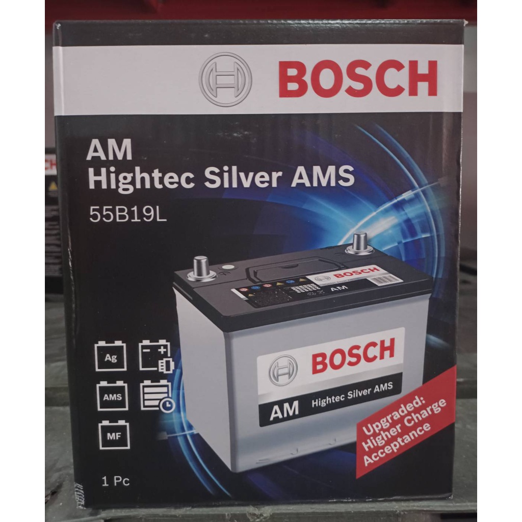BOSCH 55B19L Hightec Silver AMS# รับประกัน15เดือน#แบตเตอรี่แห้ง# 41แอมป์ #แบตเตอรี่รถยนต์#รองรับ ...
