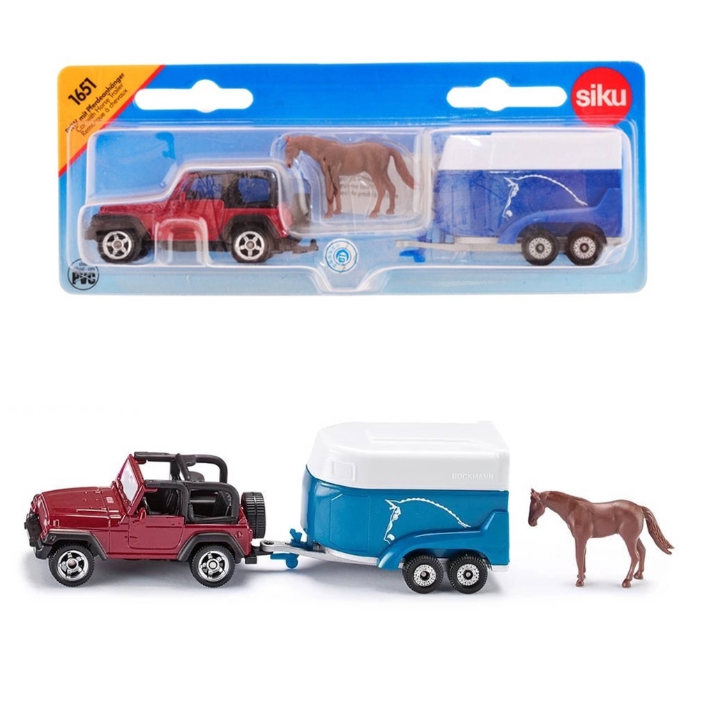 Siku(ซิกุ)Car with Horse Trailer ของสะสมโมเดลรถเหล็กซิกุ รหัสSK1651 | Shopee Thailand
