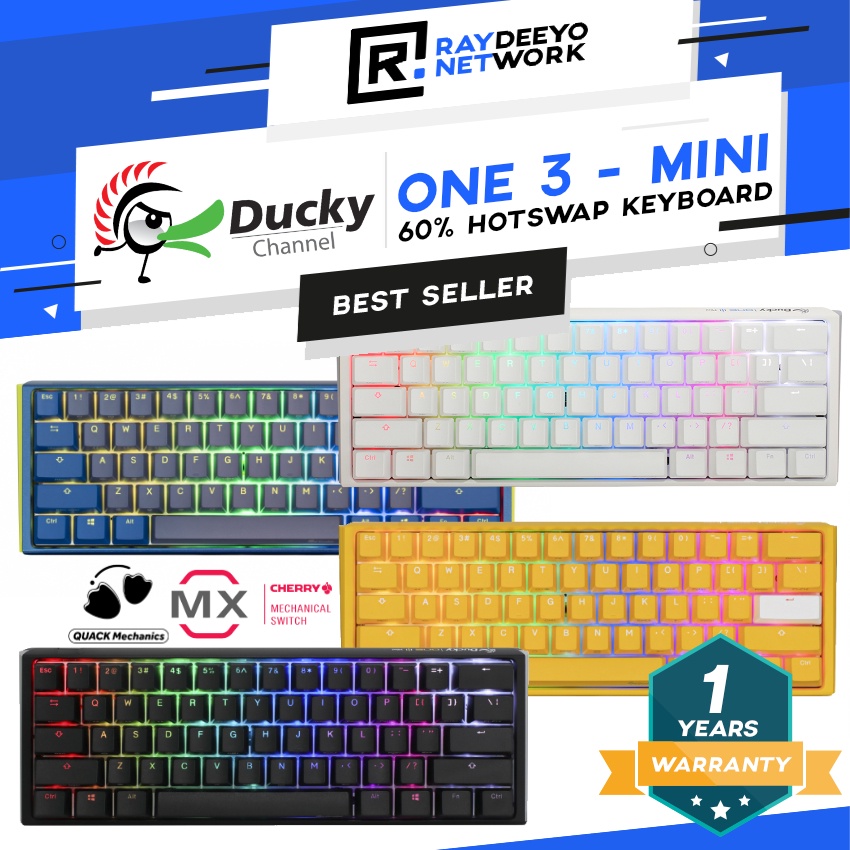 Ducky One 3 Mini RGB Mechanical Keyboard [เค้าโครง 60%/แบบถอดเปลี่ยนได้ ...