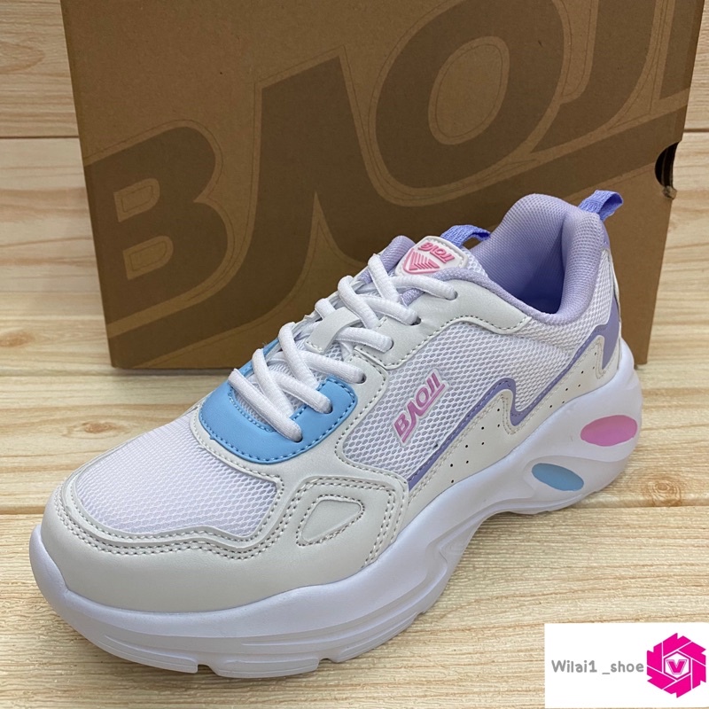 Baoji BJW 619 รองเท้าผ้าใบ (36-41) สีดำ/ขาว ซป | Shopee Thailand