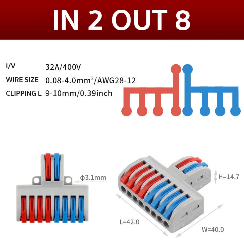 ข้อต่อสายไฟ ขั้วเข้าสายไฟ แบบ click wire connector terminal คลิปต่อ ...