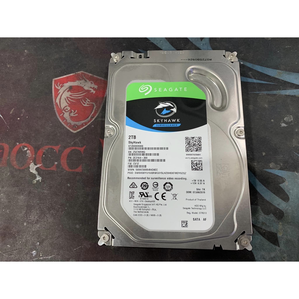 2TB. SEAGATE Skyhawk ST2000VX008 มือสองสภาพสวยๆรับประกัน3เดือน | Shopee ...