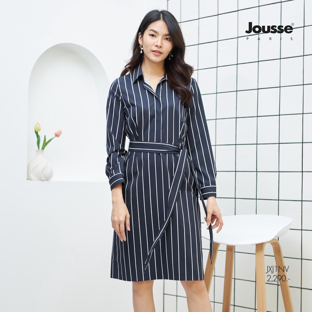 Jousse ชุดเดรส เชิ้ตลายริ้ว | (JXJ1NV) | Shopee Thailand