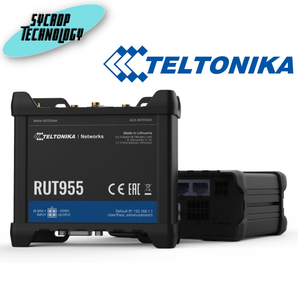 เราเตอร์ใส่ซิม 2 ซิม Teltonika RUT955 4GLTE 2SIM,10/100x4port ประกัน ...