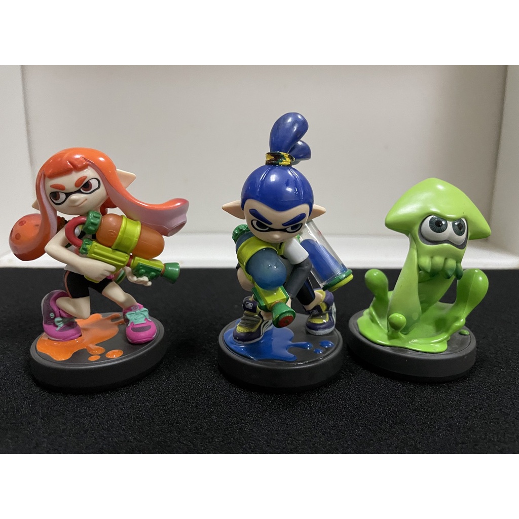 Amiibo Splatoon Orange Inkling Girl, Blue Inkling Boy, Green Squid มือ ...