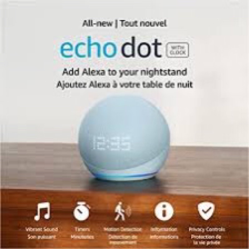 Amazon echo dot Gen 5 with clock Deep blue Alexa | Shopee Thailand