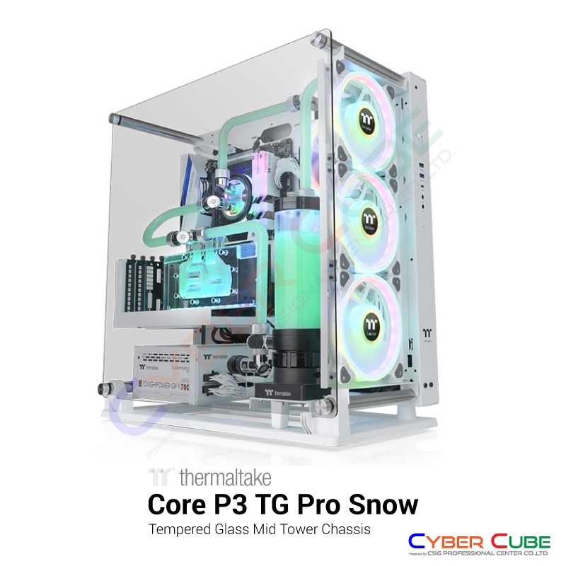 Thermaltake Core P3 TG Pro Snow Tempered Glass Mid Tower Chassis ...