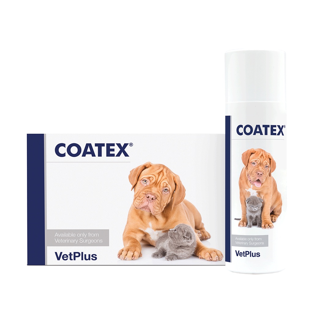 [VetPlus] COATEX for Dogs & Cats(60 Capsules or 65ml) / อาหารเสริมเพื่อ ...