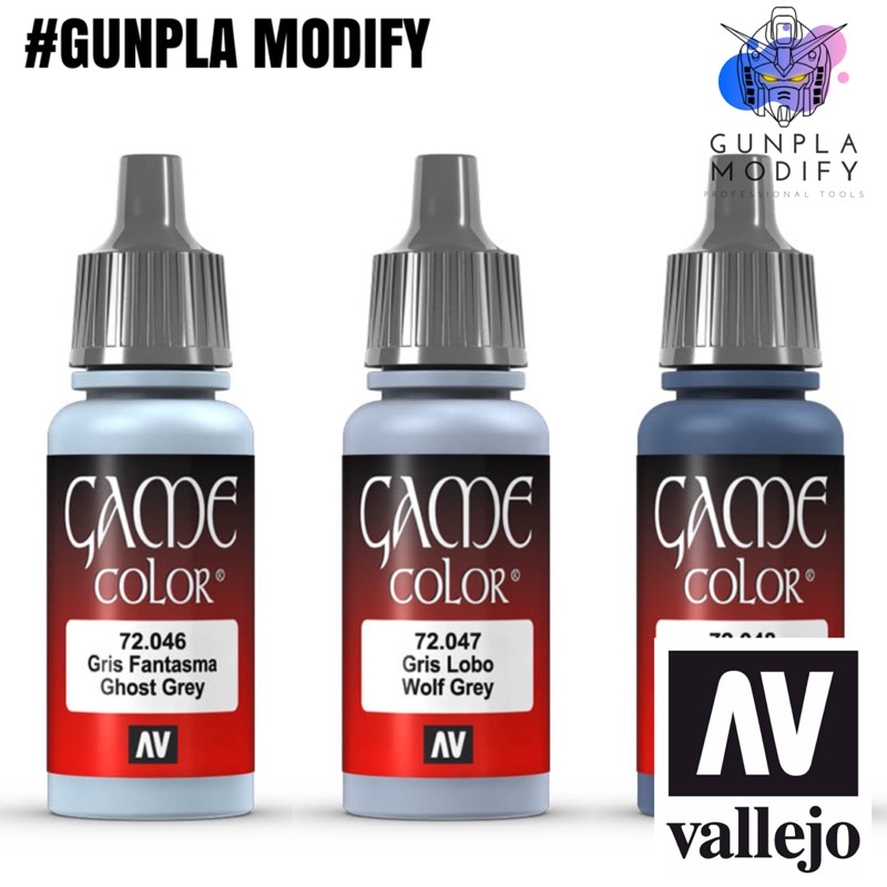 Vallejo Game Color สีอะคริลิคสูตรน้ำ Ghost Grey, Wolf Grey, Sombre Grey ...
