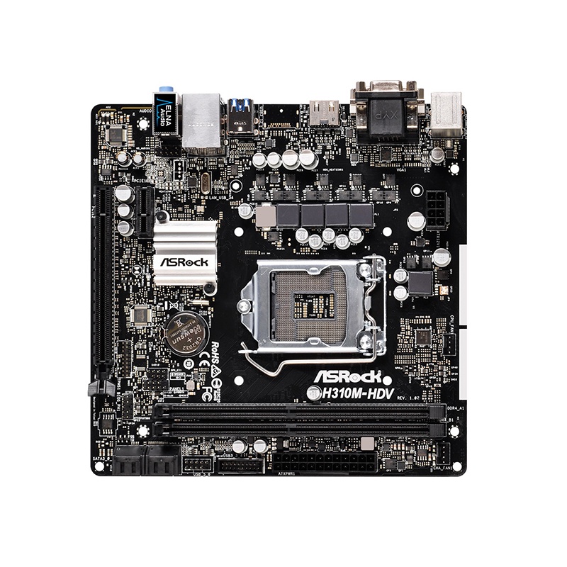เมนบอร์ด CPU H310CM-HDV หรือ H310M-HDV mATX Intel H310 DDR4 2666MHz USB 3.1 GE 32G รองรับ 8 9 ...