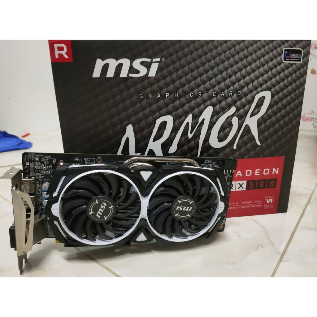 การ์ดจอ VGA AMD RX 580/8GB MSI ARMOR (OC/D5) มือ 2 สภาพนางฟ้าพร้อมส่ง ...