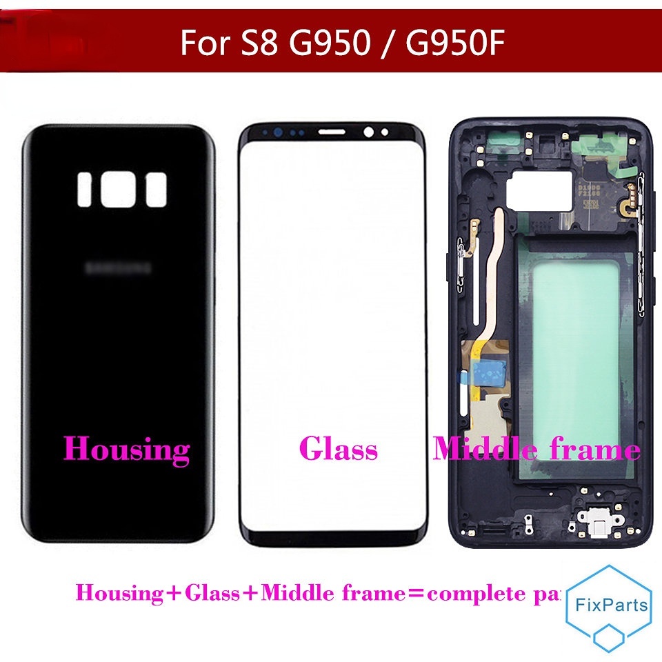 สําหรับ Samsung Galaxy S8 G950 G950F S8 แบตเตอรี่ เคสด้านหลัง + กระจก ...