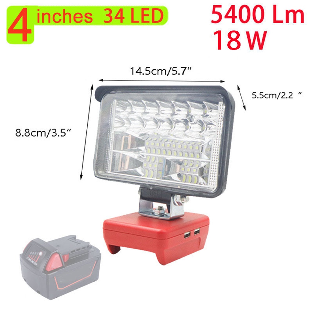 ไฟฉาย LED พอร์ต USB คู่ สําหรับ Milwaukee M18 18V Li-Ion | Shopee Thailand
