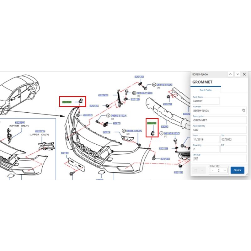 หมุดรองน๊อตยึดกันชนหน้า NISSAN แท้ NISSAN | Shopee Thailand
