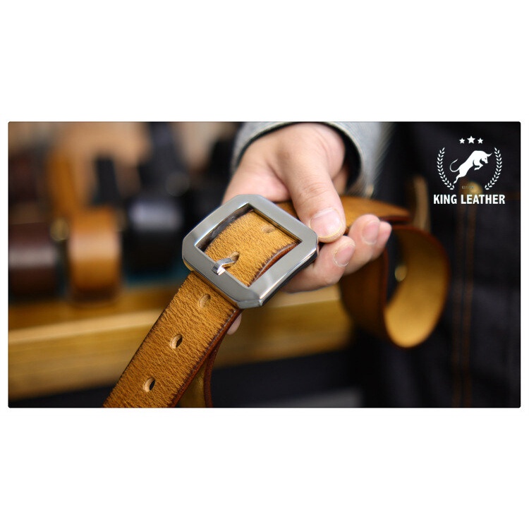 King Leather เข็มขัดหนังวัวแท้ นำเข้าจากอิตาลี Genuine Leather Belt ...