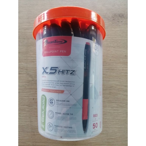 ปากกา QuanTum X5 HITZ 0.5 มม. หมึก สีแดง 1 กป. มี 50 ด้าม | Shopee Thailand